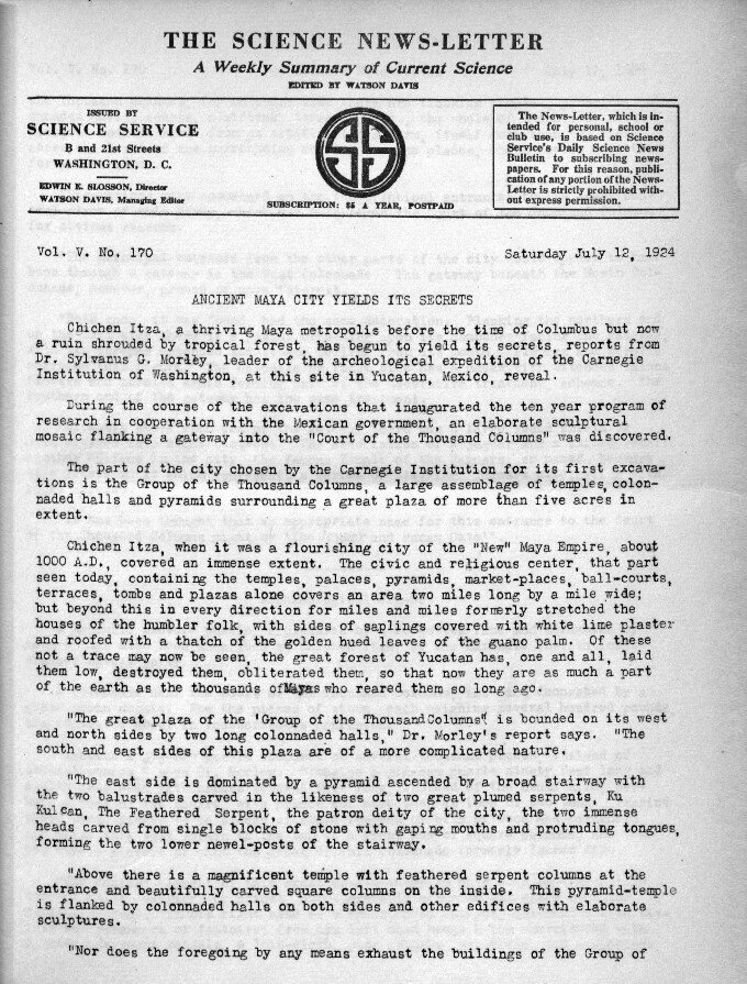 July 12, 1924 | Science News