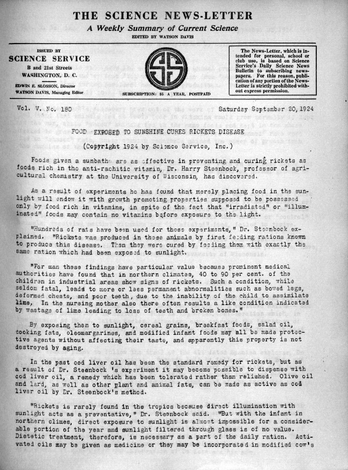 September 20, 1924 | Science News