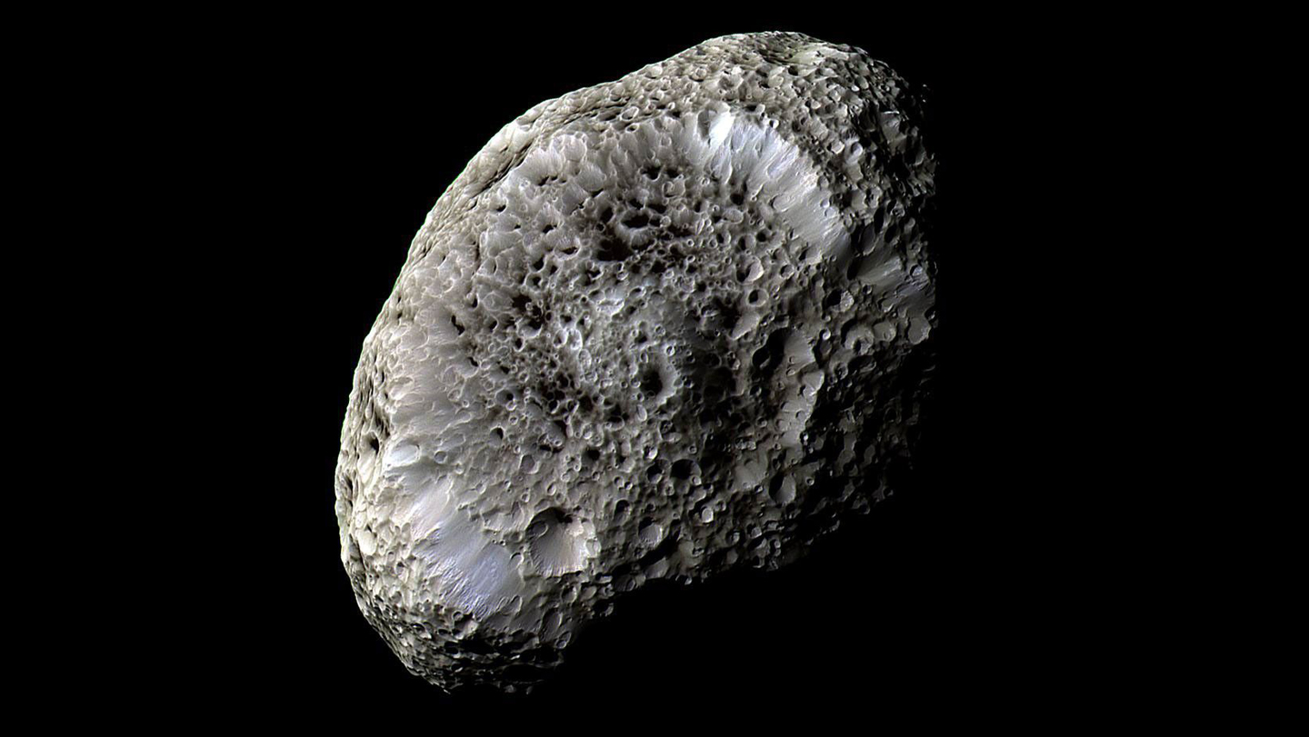 A Titan collision may link Saturn’s tilt, its moon Hyperion and its rings